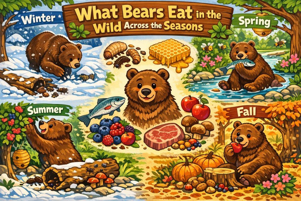 What Bears Eat in the Wild Across the Seasons