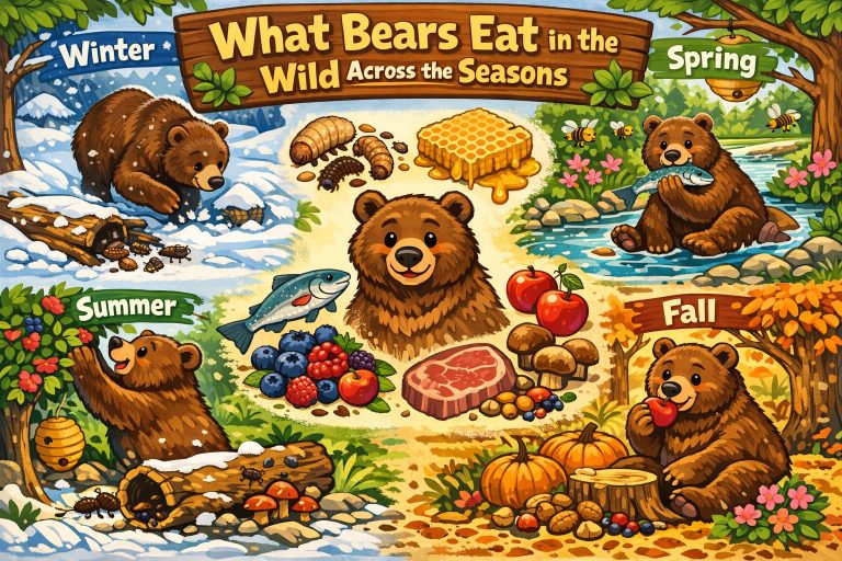 What Bears Eat in the Wild Across the Seasons
